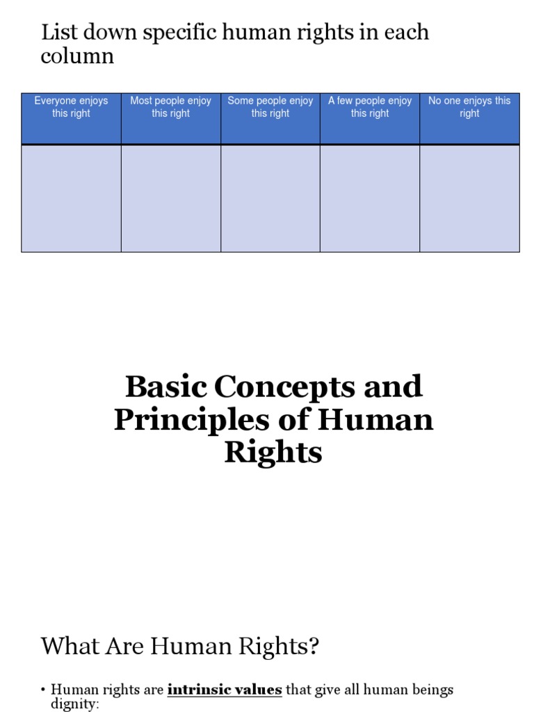 Basic Concepts and Principles of Human Rights | PDF | Human Rights | Treaty