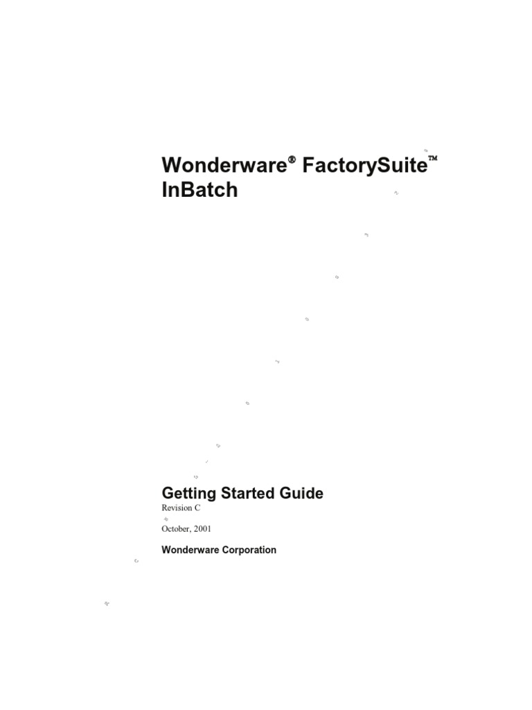 Wonderware ® FactorySuite™ (InBatch Getting Started) | PDF | Databases ...