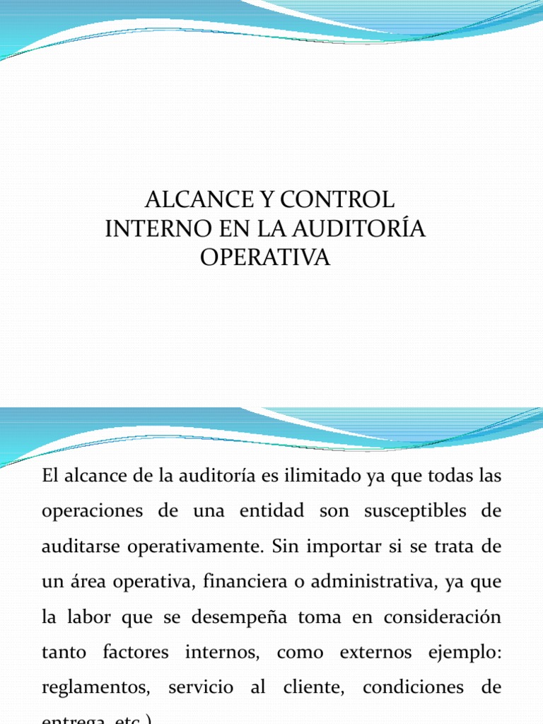 Alcance de la Auditoría Operativa | PDF | Auditoría | Regulación