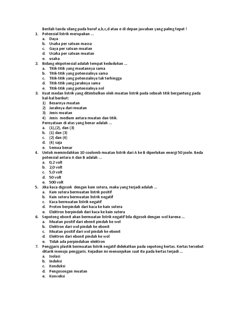Soal PAS Ganjil Fisika Kelas XII | PDF | Sains & Matematika