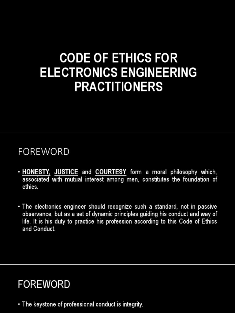 A Code of Ethics for Upholding Integrity, Fairness and Public Service ...