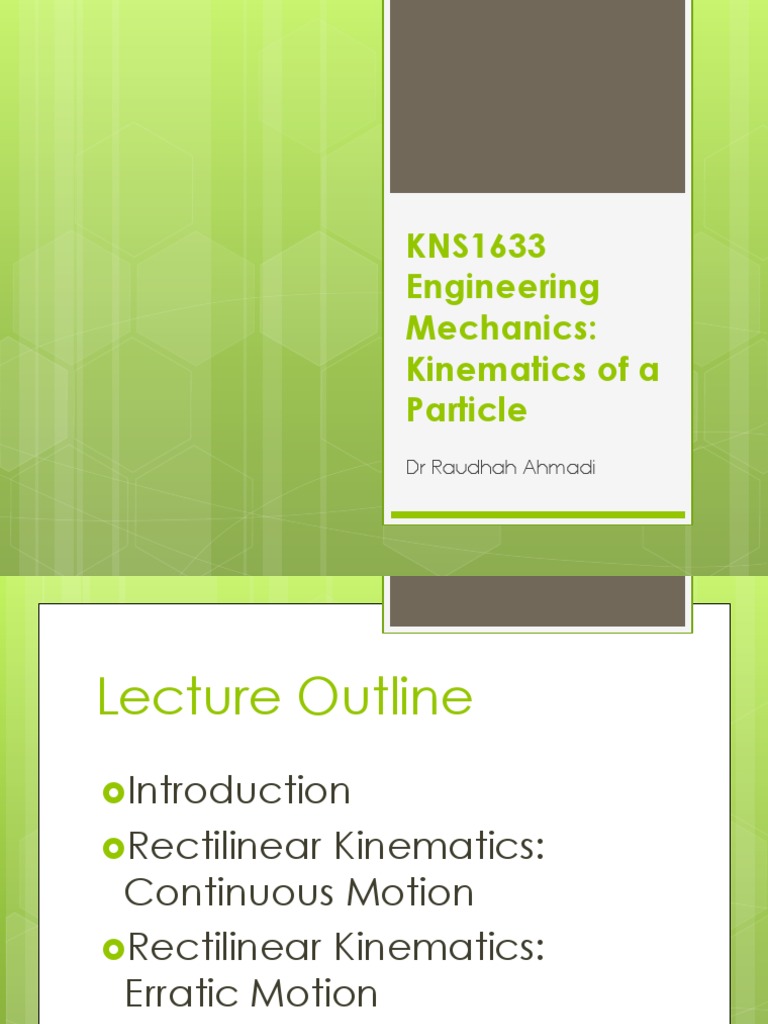 Kinematics of Particle | PDF | Kinematics | Velocity