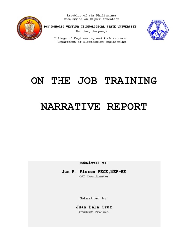 ON THE JOB TRAINING NARRATIVE REPORT Fro | PDF