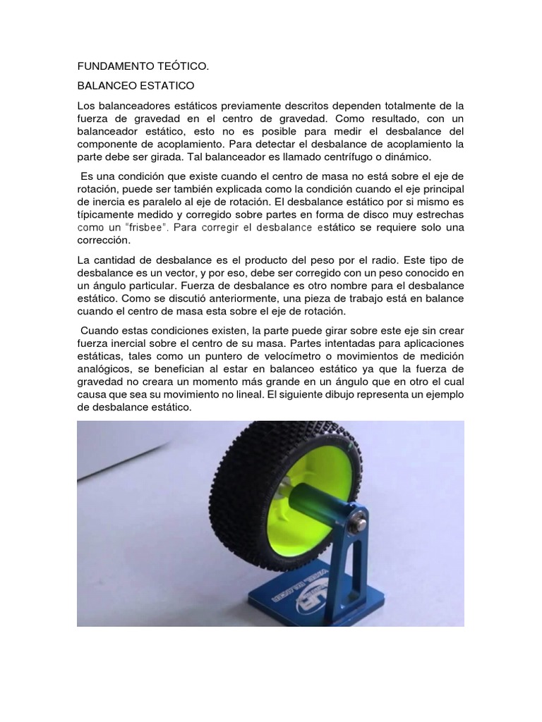 Balanceo Estático | PDF | Suspensión (Vehículo) | Rotación