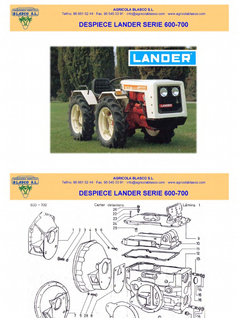 Agricola Blasco Despiece Tractor Lander 600 700 PDF | PDF