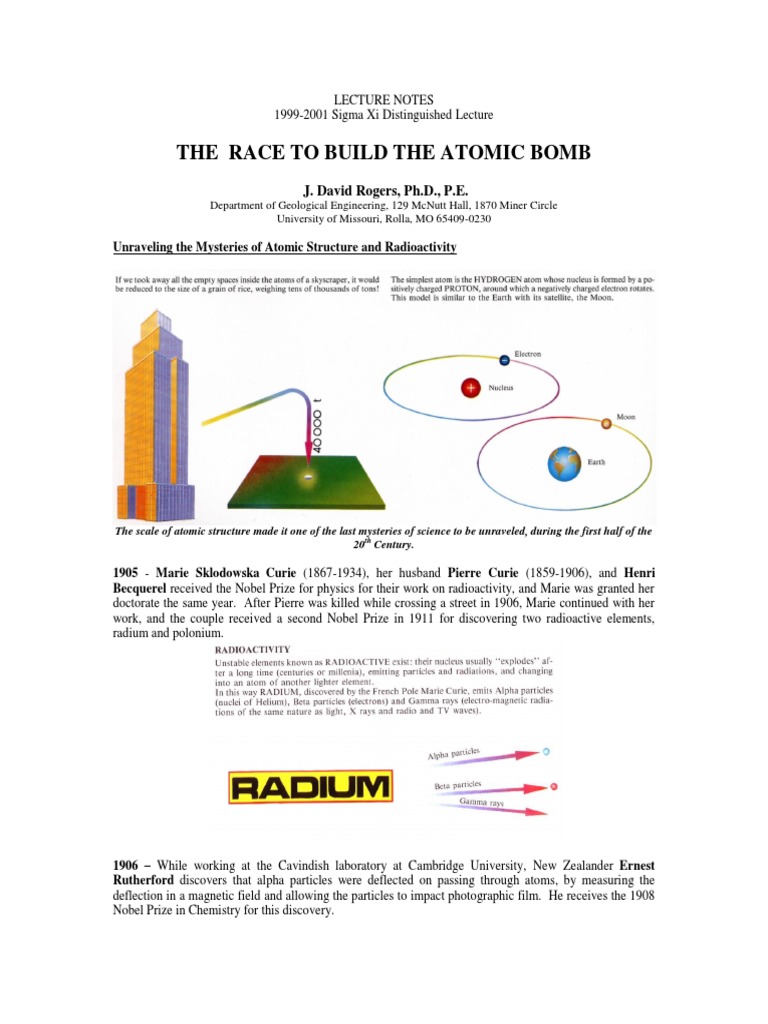 Atom Bomb Lecture Notes | PDF | Nuclear Reactor | Nuclear Fission