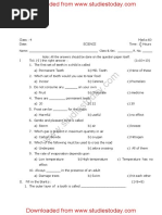 Multiple Choice Questions Class 5 Science | PDF | Seed | Bacteria