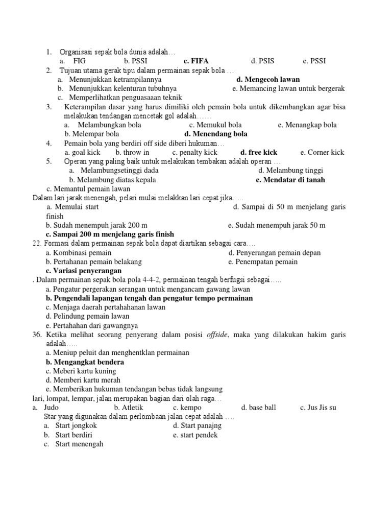 Soal Penjas Xii | PDF