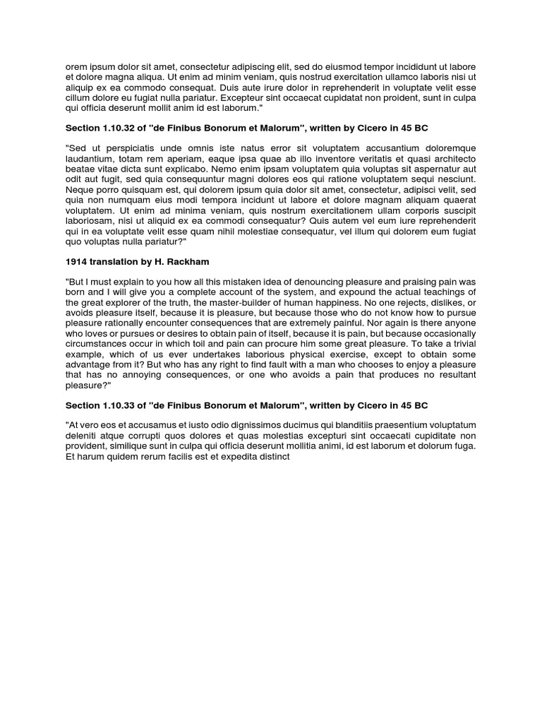 Section 1.10.32 of "De Finibus Bonorum Et Malorum", Written by Cicero in 45 BC | PDF