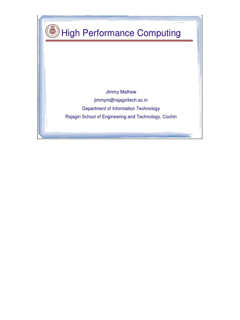 Hpc Module 1 Pdf Parallel Computing Central Processing Unit 1217