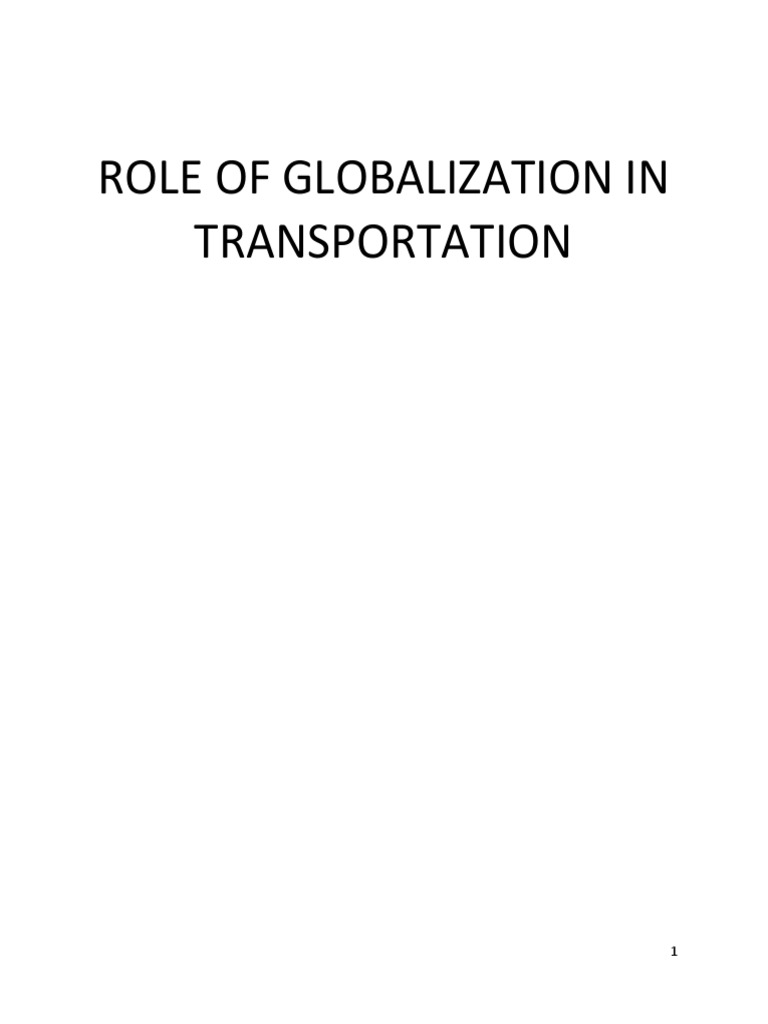 Impact of Globalization On Transport | PDF | Containerization ...