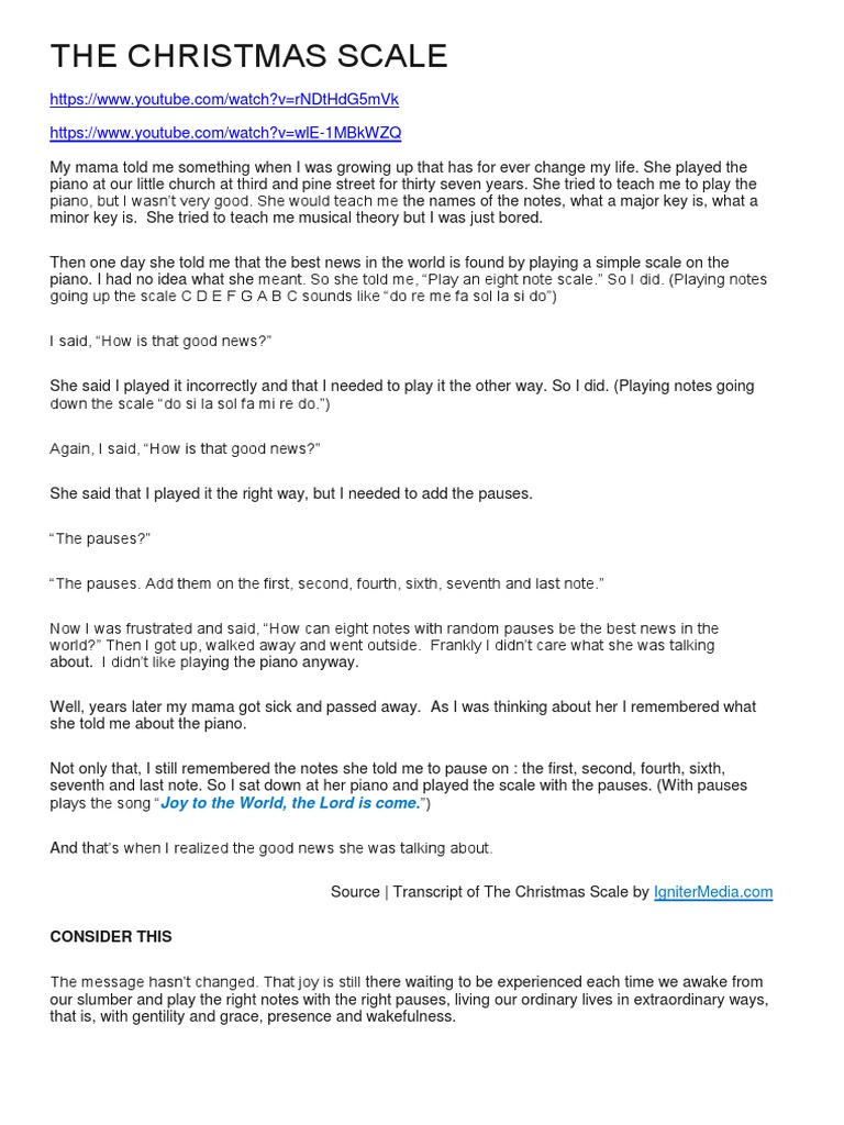 The Christmas Scale: Joy To The World, The Lord Is Come | PDF | Messiah ...