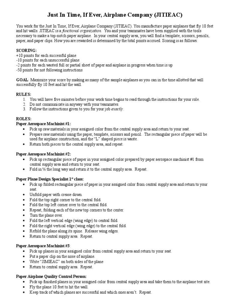 Airplane Exercise Instructions | PDF | Airplane