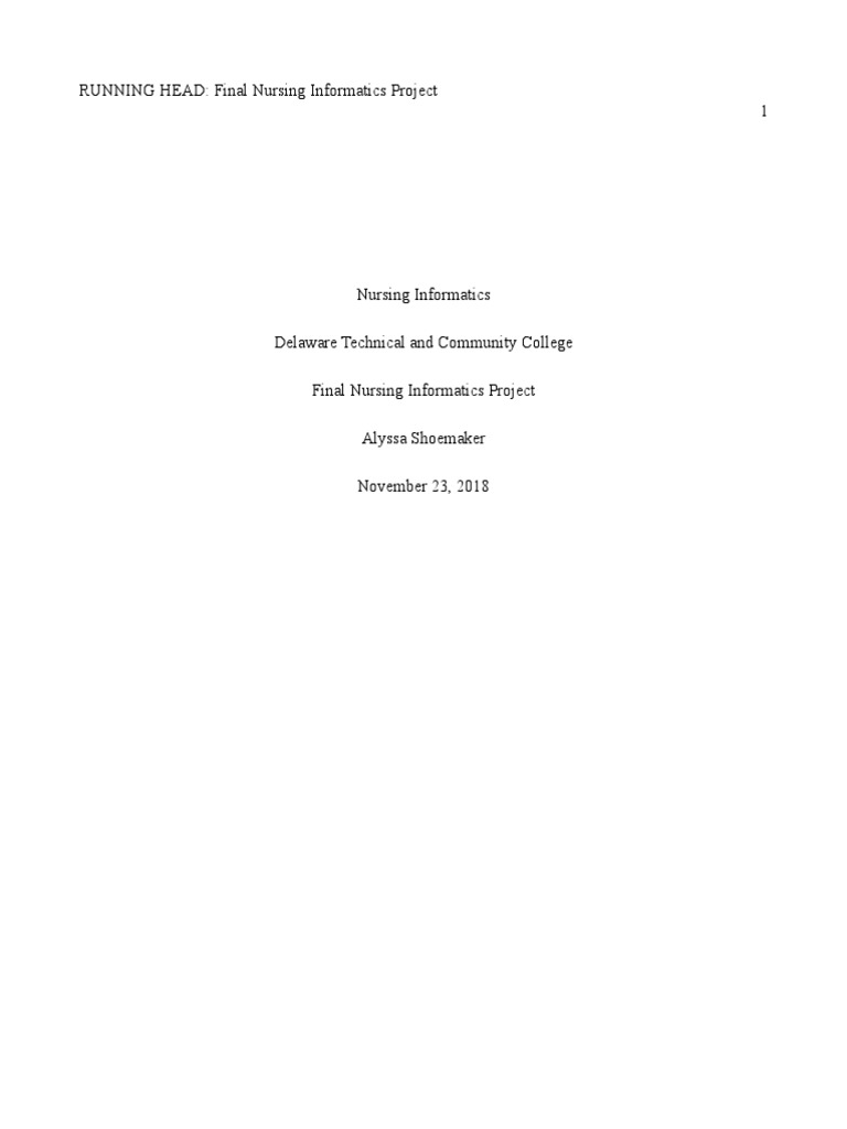 Final Nursing Informatics Project | PDF | Electronic Health Record ...