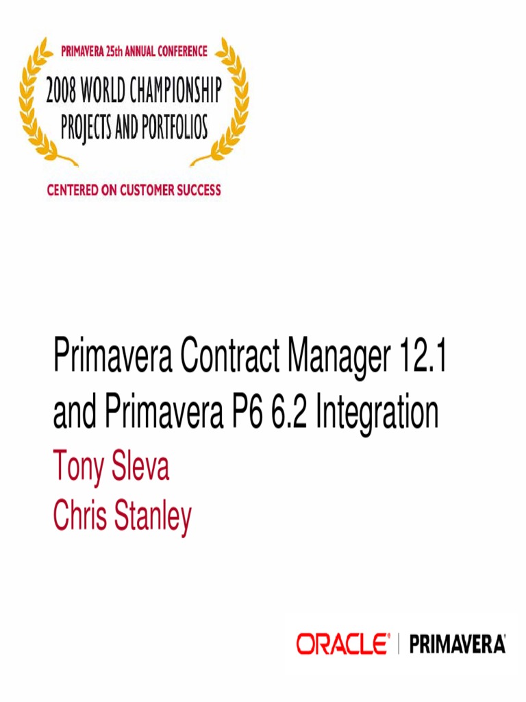 Primavera Contract Manager & P6 Integration Guide | PDF | Oracle ...