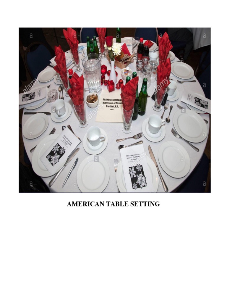 Table Setting Styles: American to English | PDF | Language Arts ...