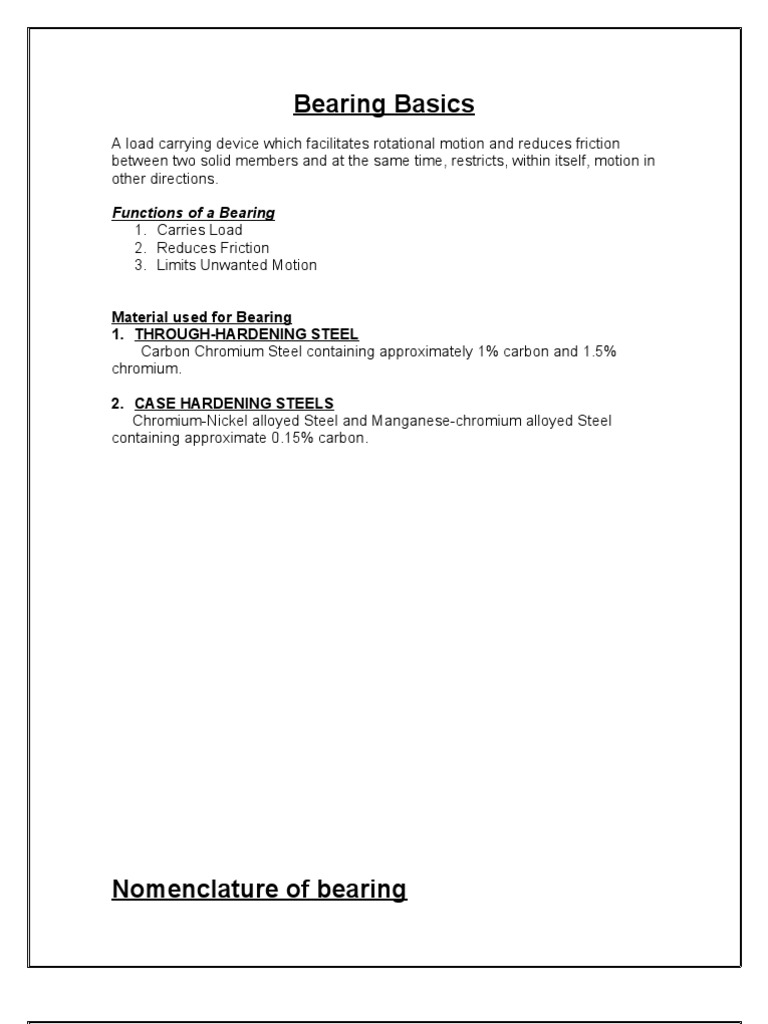Bearing Nomenclature | PDF | Bearing (Mechanical) | Steel