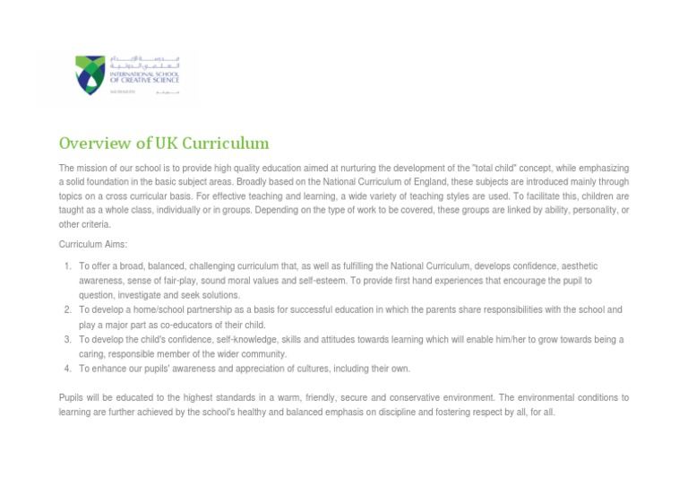 Overview of UK Curriculum | PDF