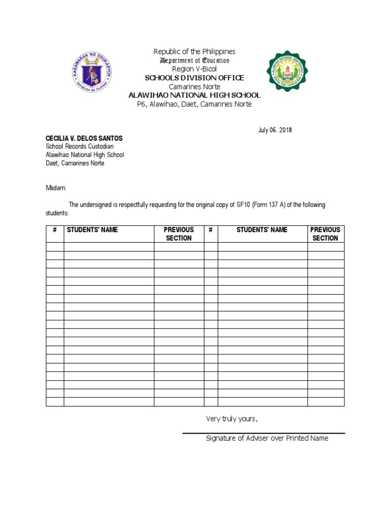 Transmital For Sf10 | PDF