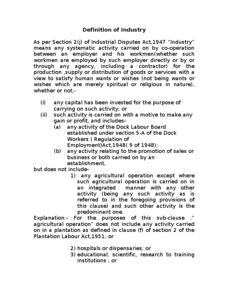 Definition of Industry | PDF | Employment | Justice