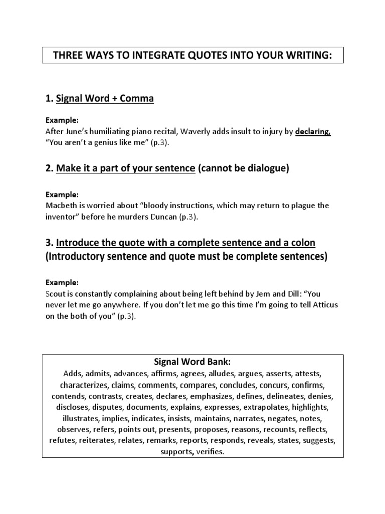 Writing with Quotes: A Guide | PDF | Art