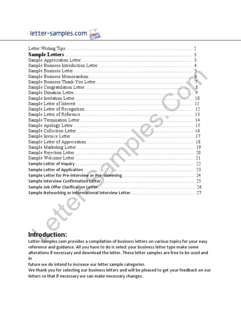 Free Letter Samples | PDF | Credit | Finance & Money Management