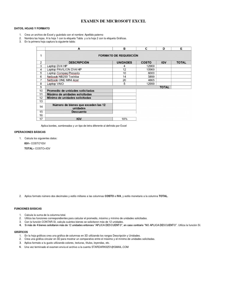 Examen Final Excel - 2018 | PDF | Microsoft Excel | Informática