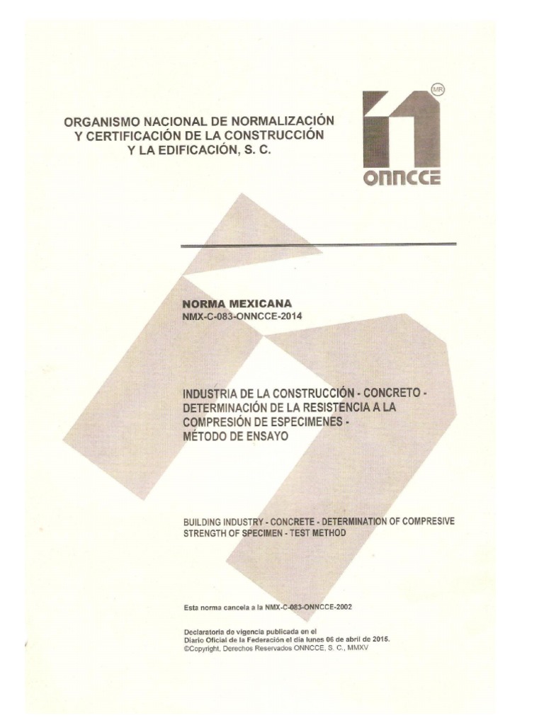 NMX C 083 Onncce | PDF