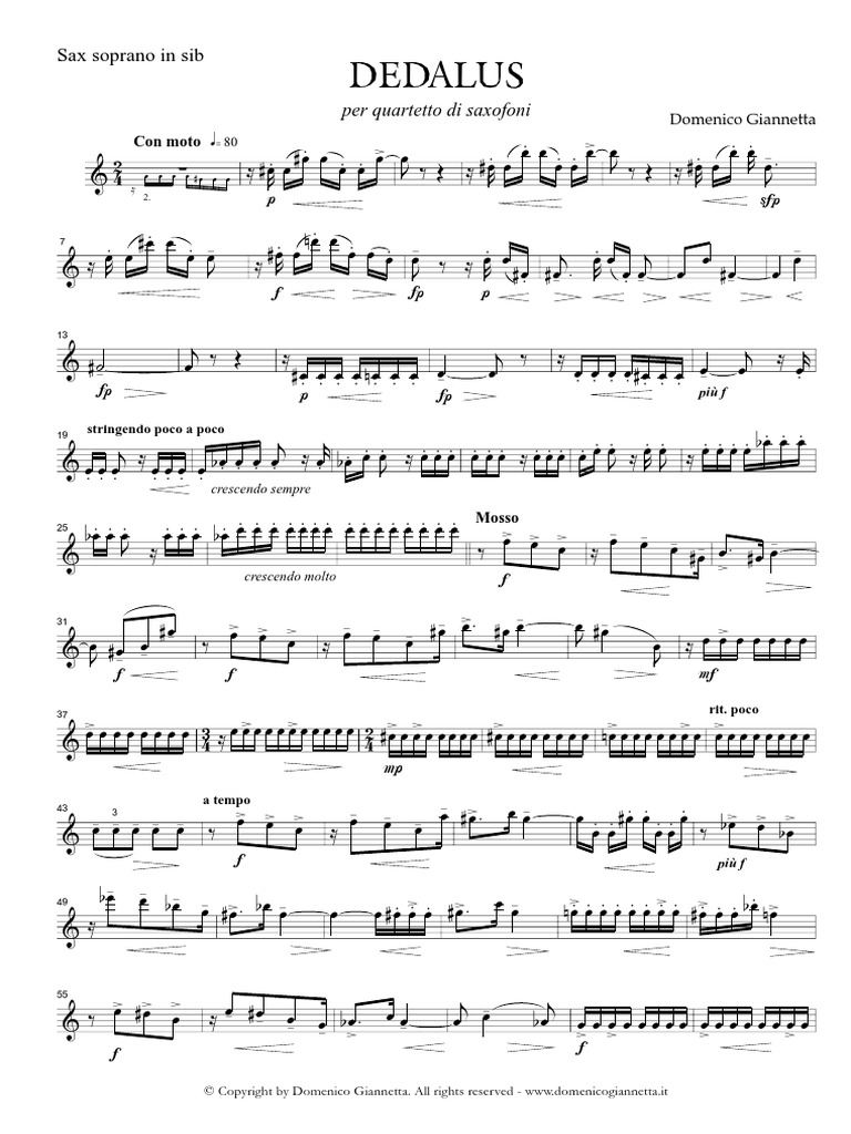 Giannetta Dedalus Sax 1 Soprano | PDF