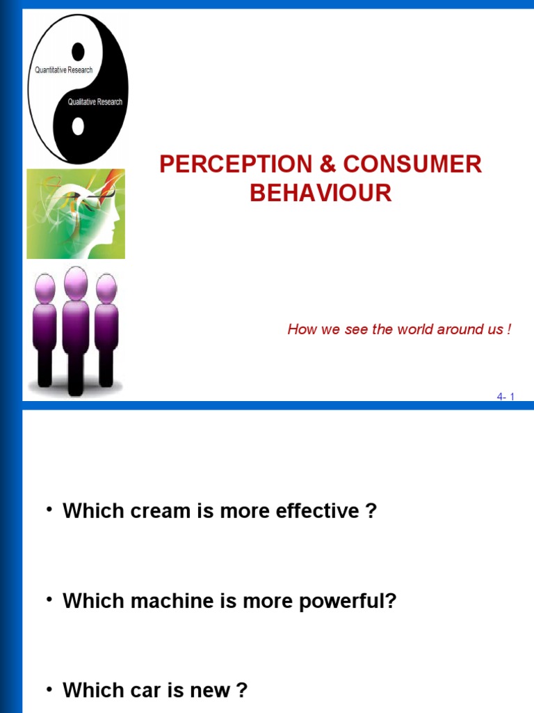 Perception & Consumer Behaviour: How We See The World Around Us ! | PDF ...