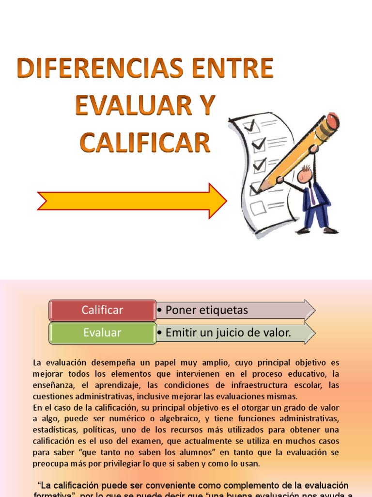 Diferencia Entre Evaluar y Calificar | Descargar gratis PDF ...