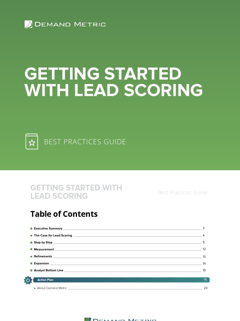 Getting Started With Lead Scoring Best Practices Guide | PDF | Sales | Marketing
