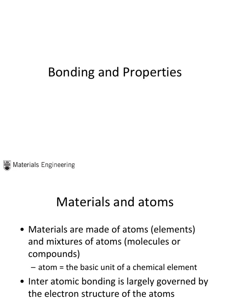 Bonding and Properties 2018 PDF | PDF | Chemical Bond | Ionic Bonding