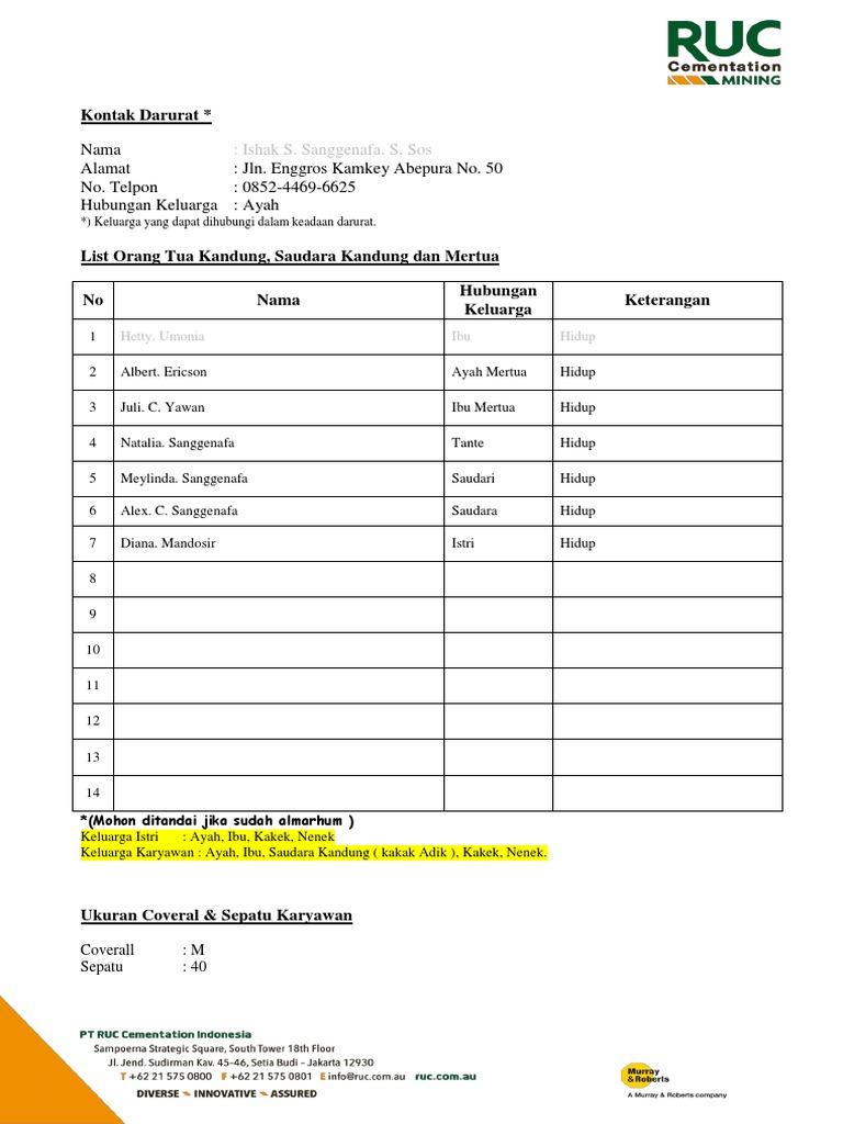 Form Emergency Call & Size APD | PDF