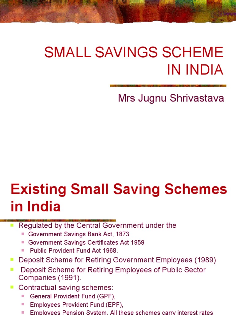 Small Savings Scheme in India | PDF | Interest | Financial Services