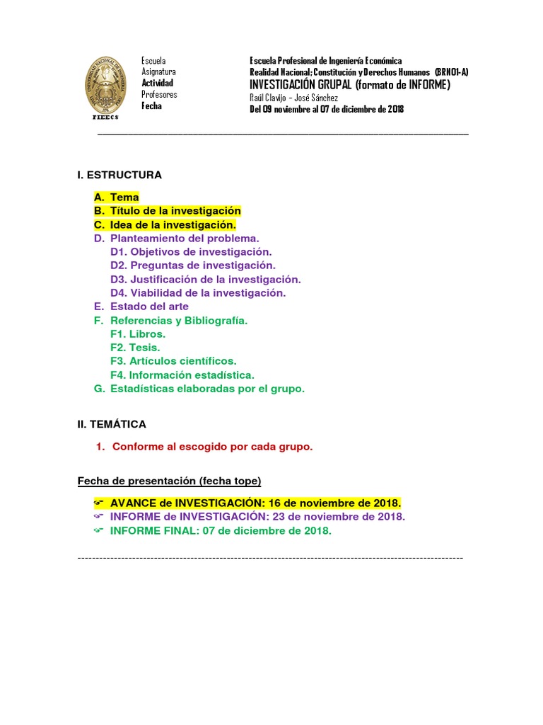 PC4 - (INVESTIGACIÓN Grupal-Formato (Letra Coloreada) de INFORME) | PDF