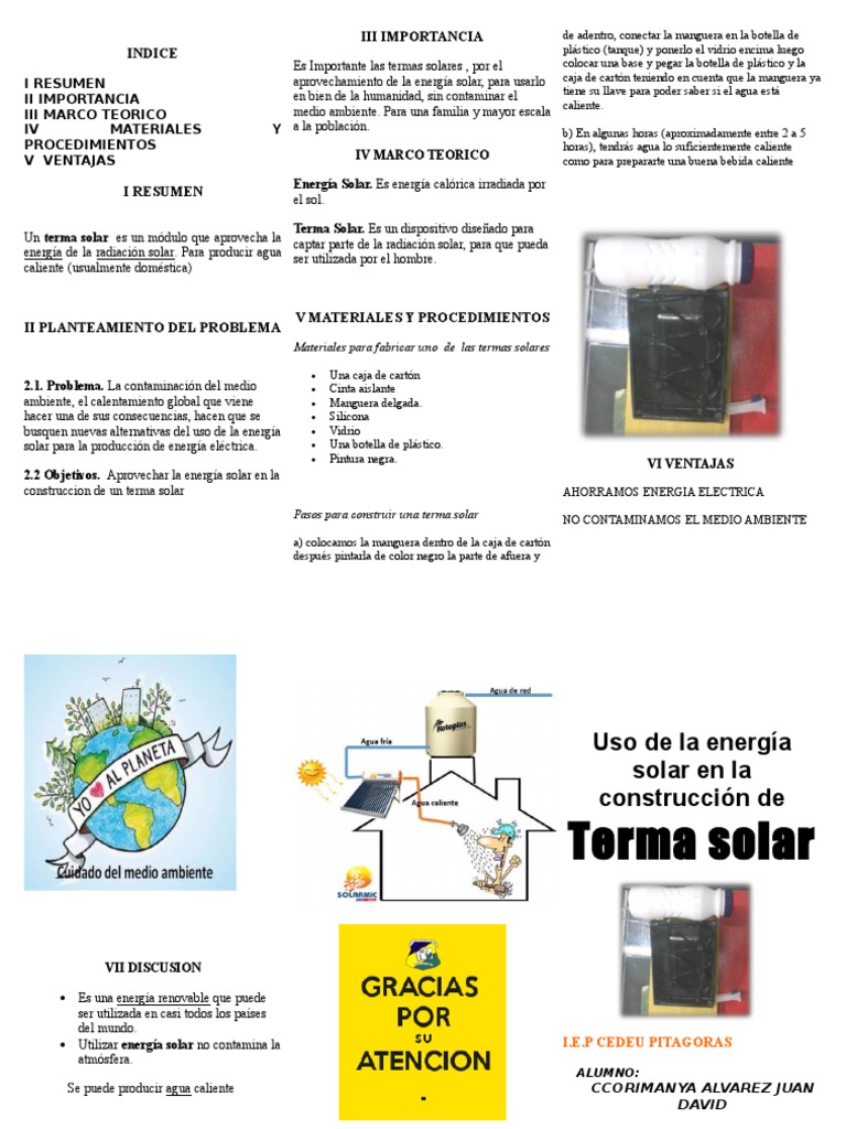 Triptico Terma Solares Doc | Energía solar | Naturaleza