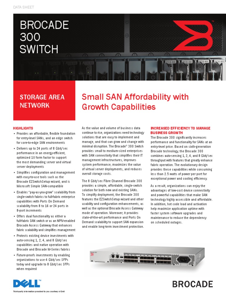 Switch Brocade 300 Datasheet | PDF | Computer Networking ...