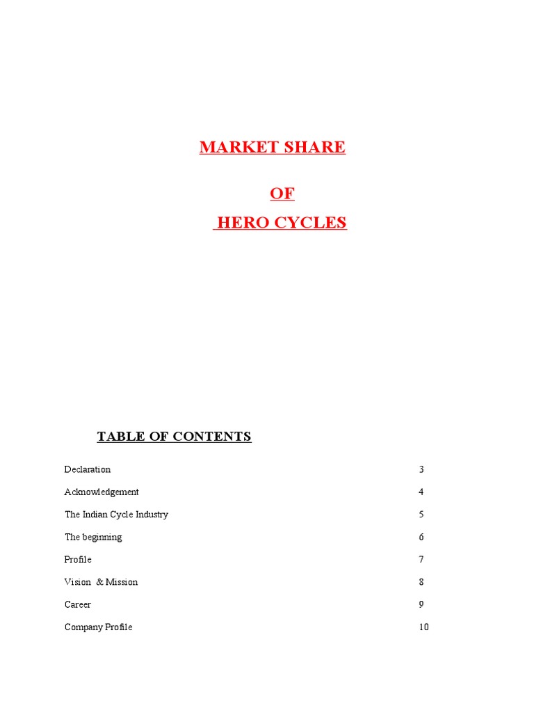 Hero Cycles Market Share Overview | PDF | Economies | Business