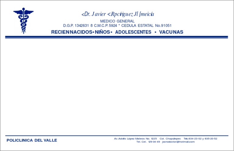 Recetas Médicas En Policlínica Del Valle Pdf