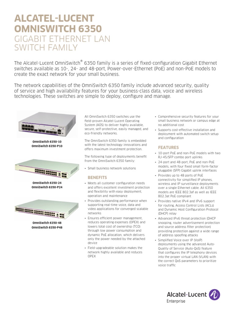 OS6350 Family Datasheet EN PDF | PDF | Computer Network | I Pv6