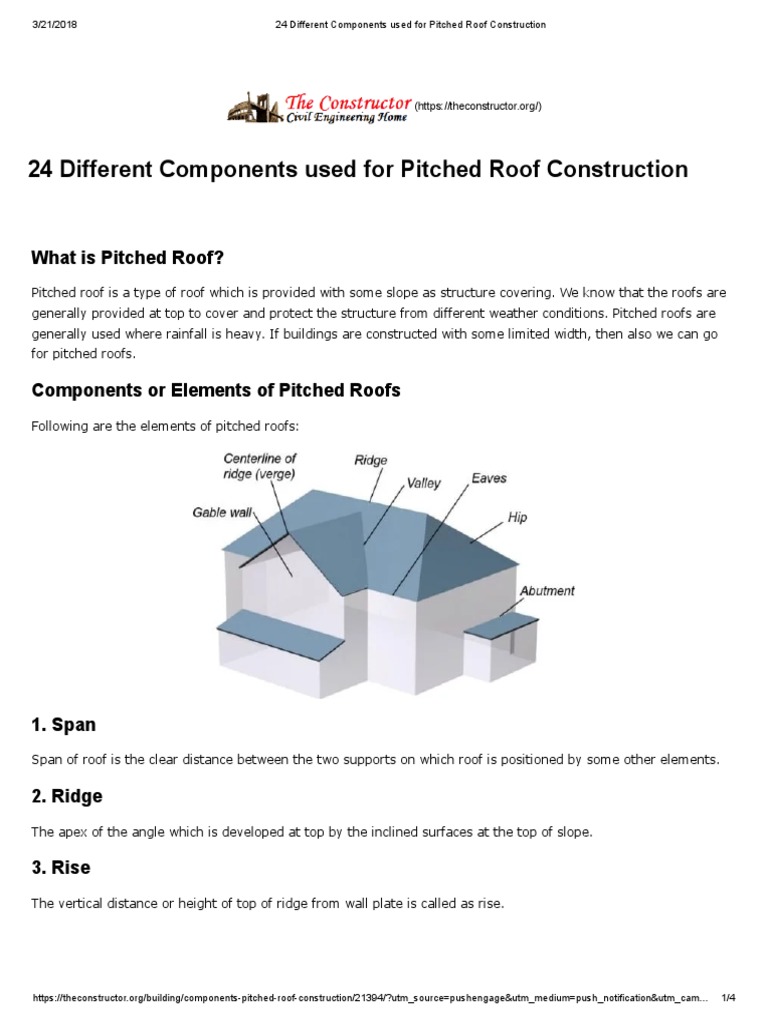 24 Different Components Used For Pitched Roof Construction | PDF | Roof ...