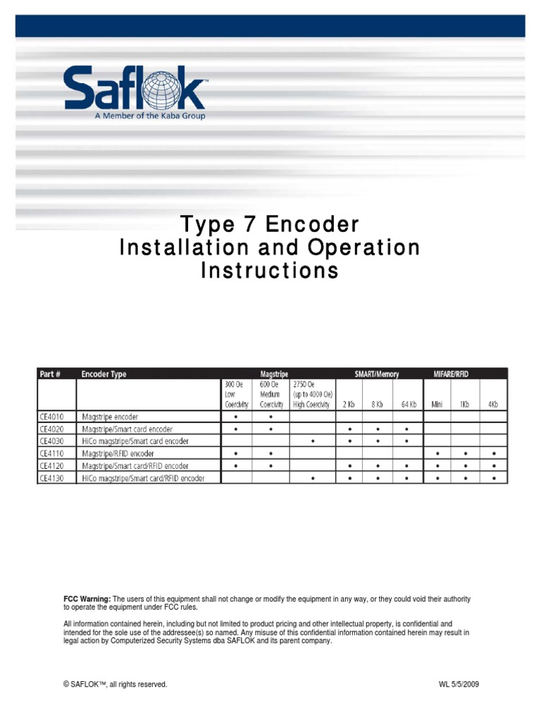 Type 7 Encoder Installation and Operation Instructions | PDF | Device ...