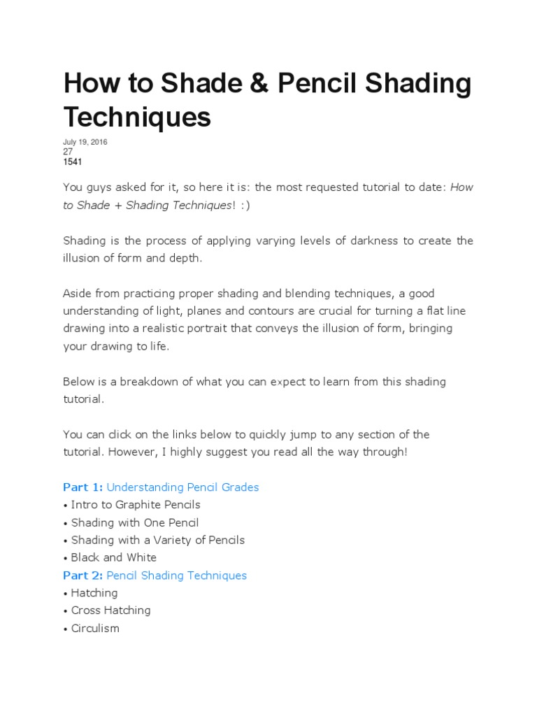 How To Shade PDF | PDF | Shadow | Drawing