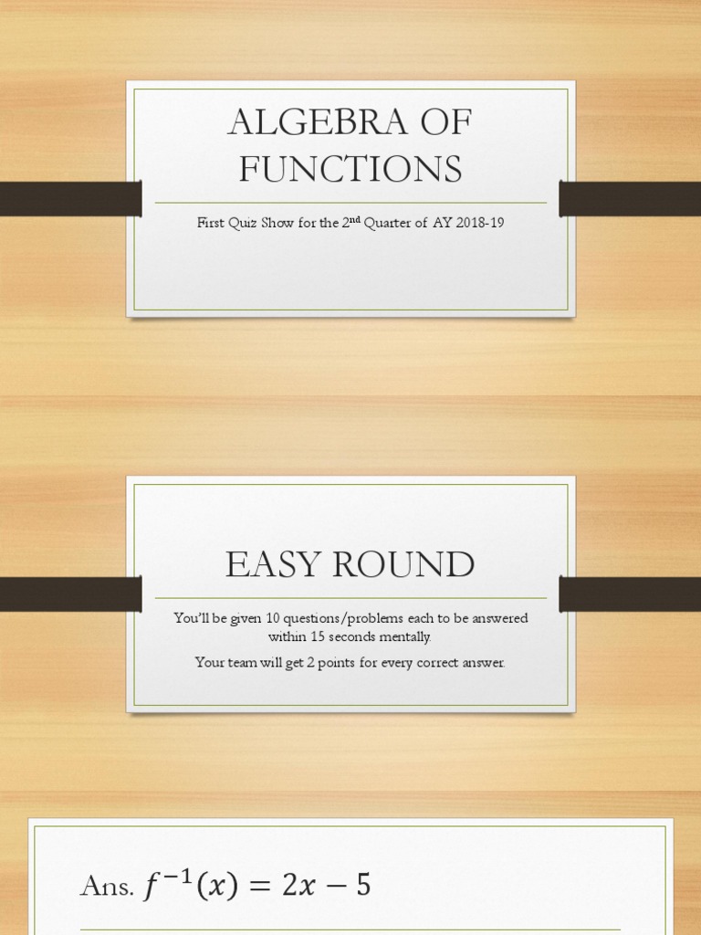 Algebra of Functions | PDF | Function (Mathematics) | Discrete Mathematics