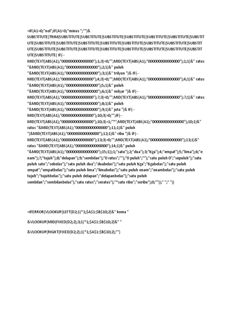 Formula for Numeric to Text Conversion | PDF