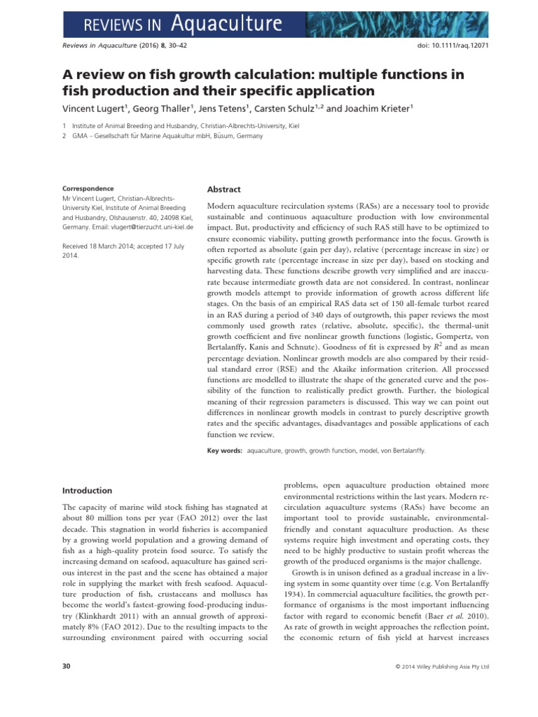 A Review On Fish Growth Calculation Multiple Functions in Fish ...