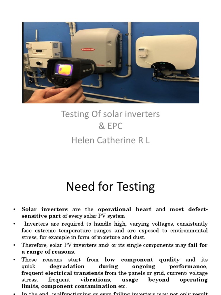 Testing of Solar Inverters | PDF | Power Inverter | Photovoltaic System