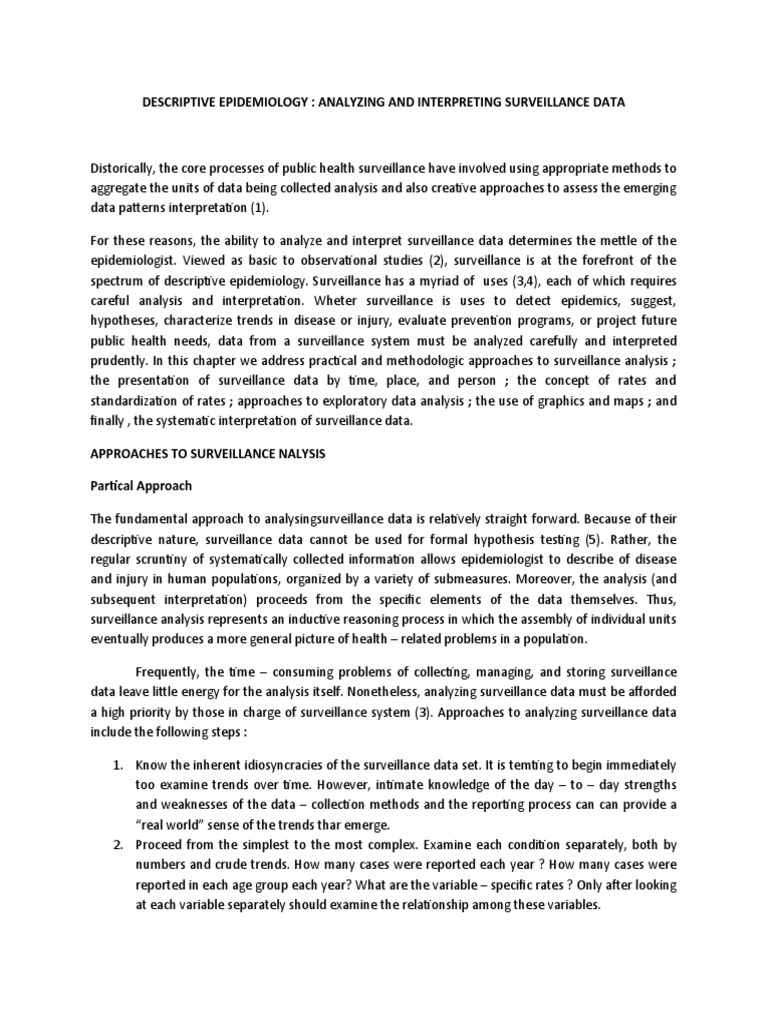 Descriptive Epidemiology (Surveilance Epid) Deske | Download Free PDF ...