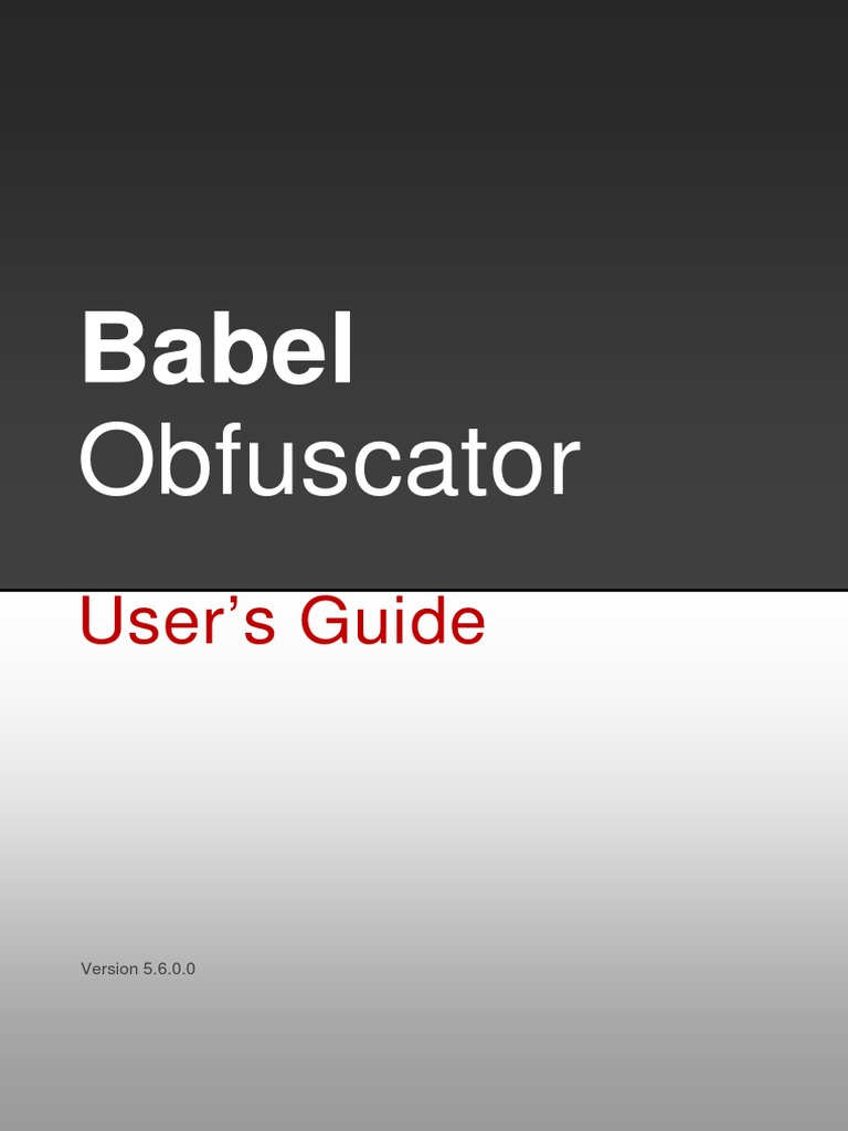 Babel Obfuscator UserGuide | PDF | Microsoft Visual Studio | Extensible Application Markup Language